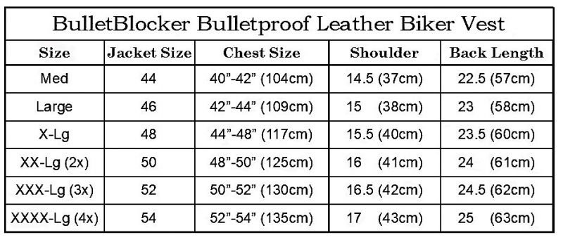 Bulletproof Genuine Leather Biker Vest- NIJ Level IIIA Protection ...