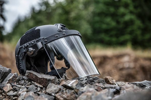 Riot Helmet Visor- ARC Rail Mount Compatible with Rubberized Seal ...
